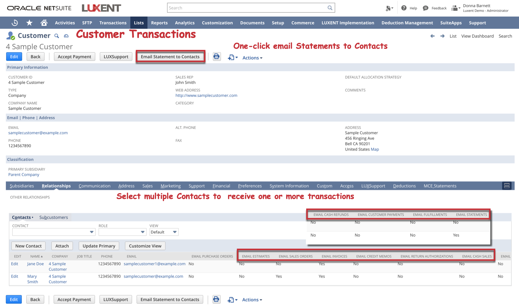 Multi-Contact Email - LUXENT