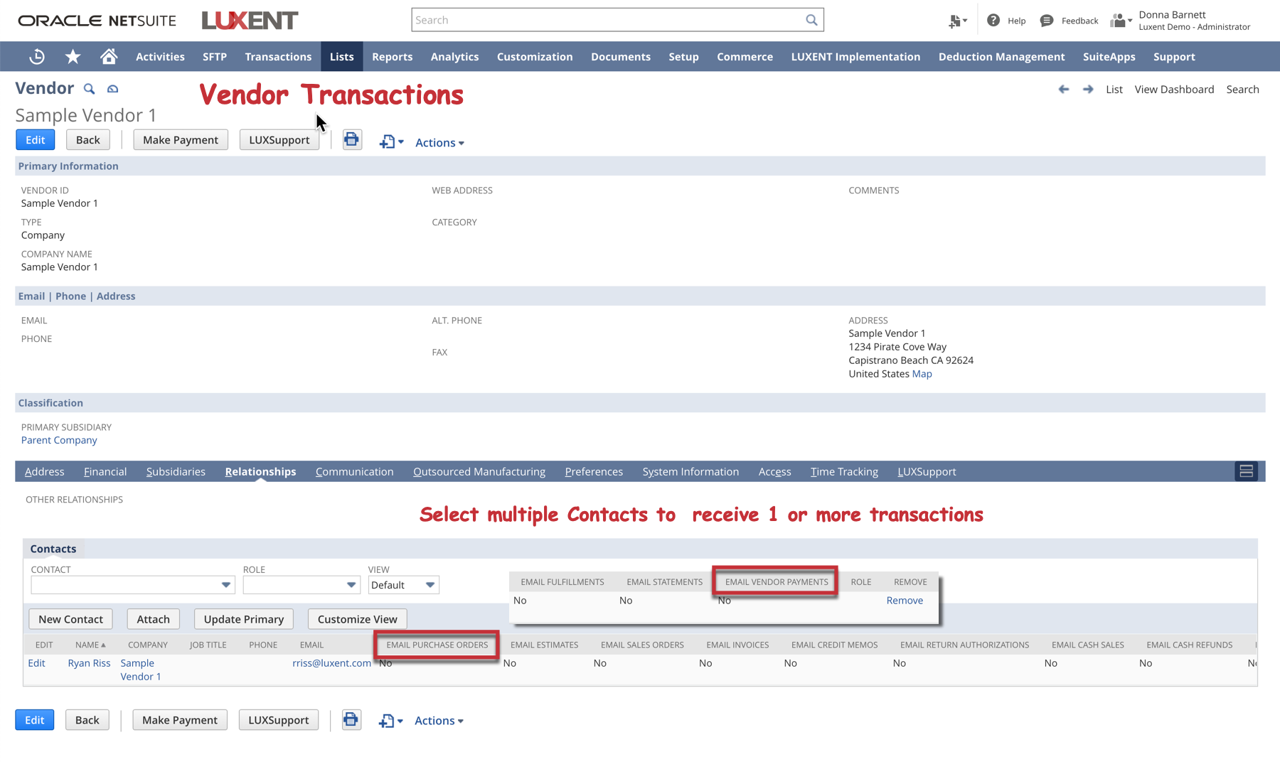 Multi-Contact Email - LUXENT